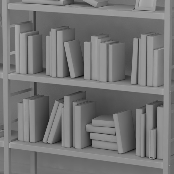 3d model real objects shelf books