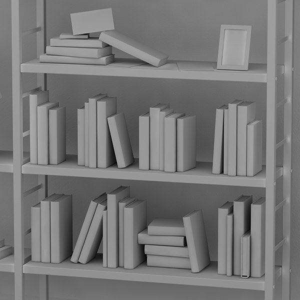 3d model real objects shelf books