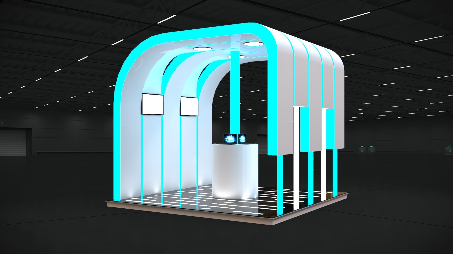 Exhibition Stand With LED Lighting For Trade Shows And Expos 3D Model ...