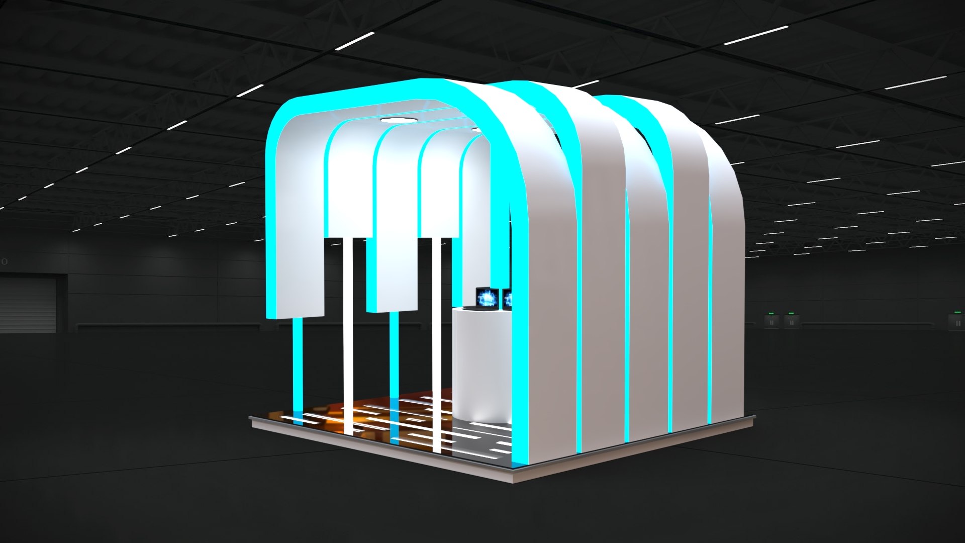 Exhibition Stand With LED Lighting For Trade Shows And Expos 3D Model ...