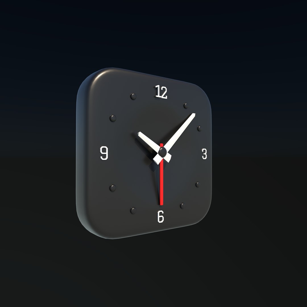 Clock Icon 3D Model 3D Model - TurboSquid 2336045