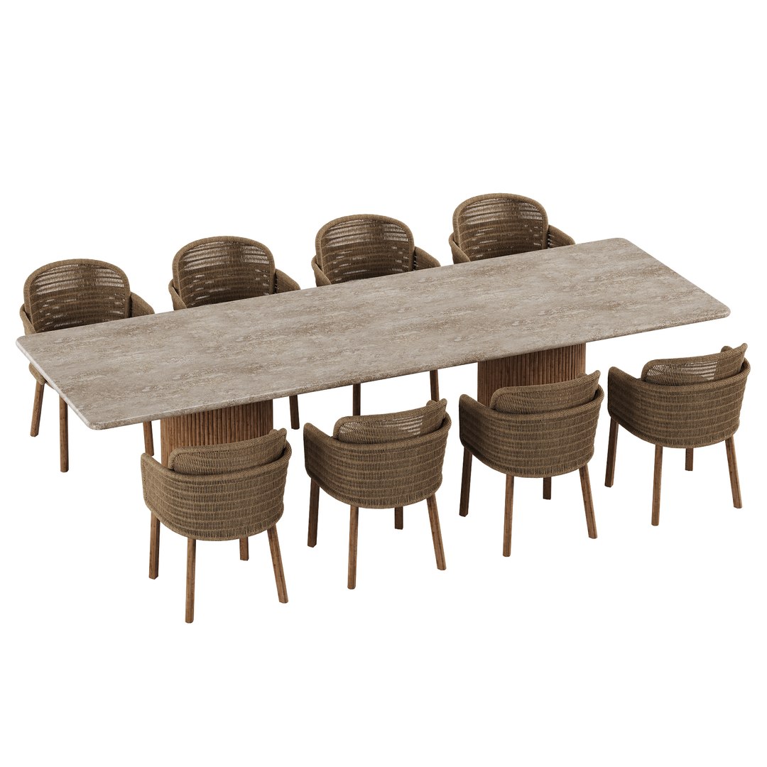 3D Tribu Suro Chair Otto Table Set Model - TurboSquid 2252333