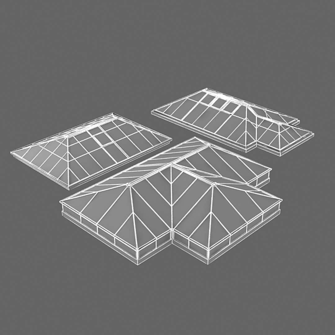 3d Model Roof-top Glass Pyramid