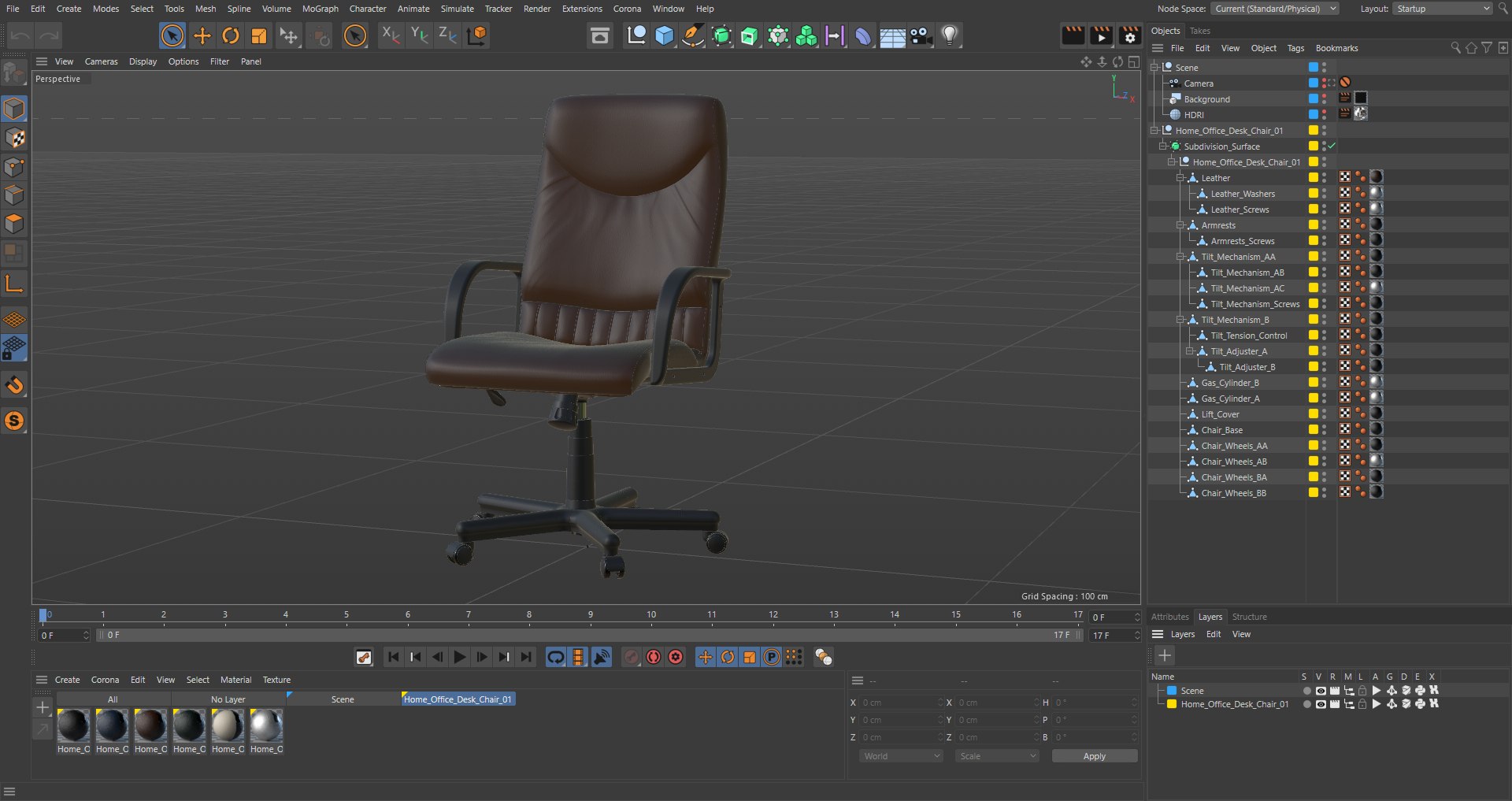 3D model Home Office Desk Chair 01 - TurboSquid 2085825