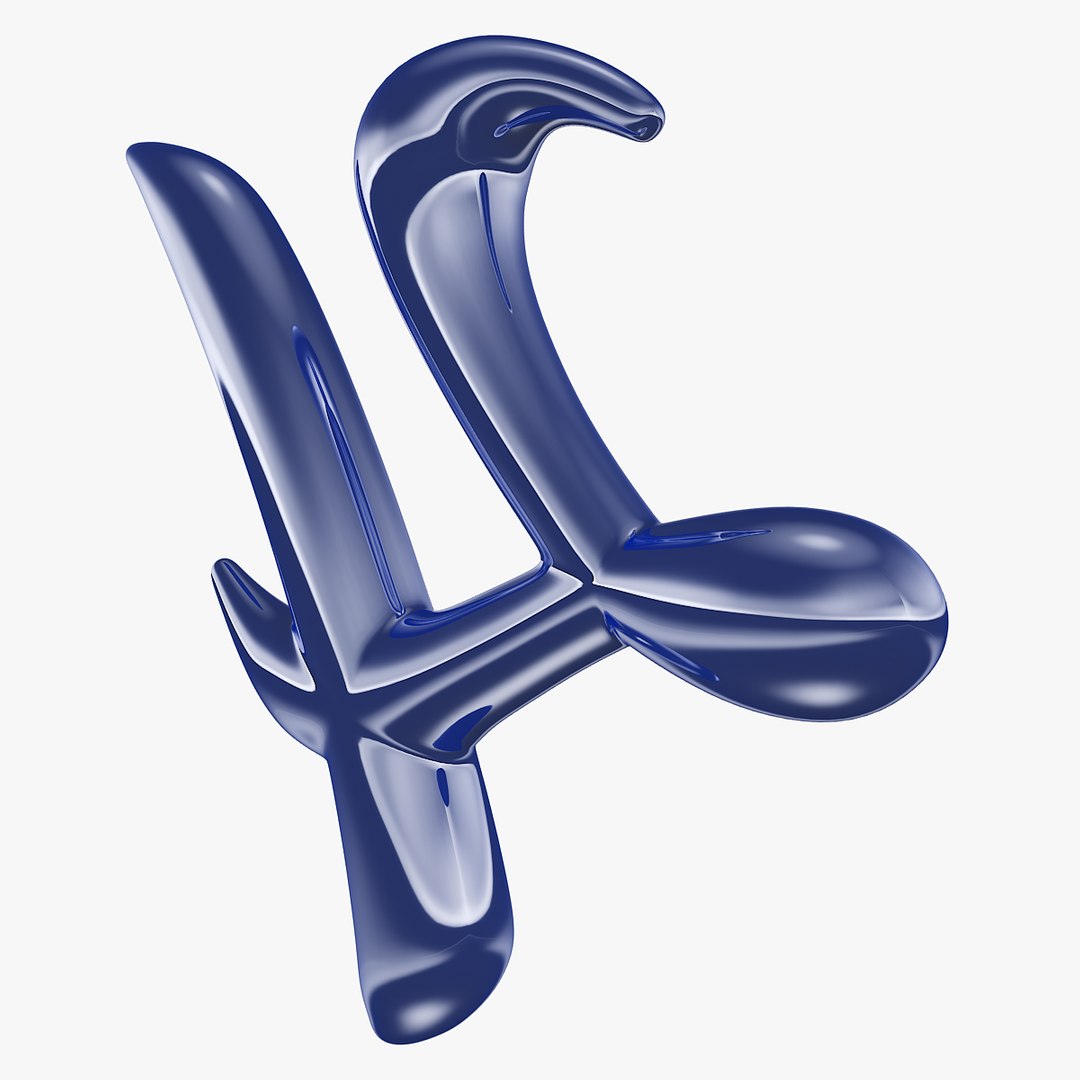 Calligraphic digit 4 number 3D model - TurboSquid 1389332