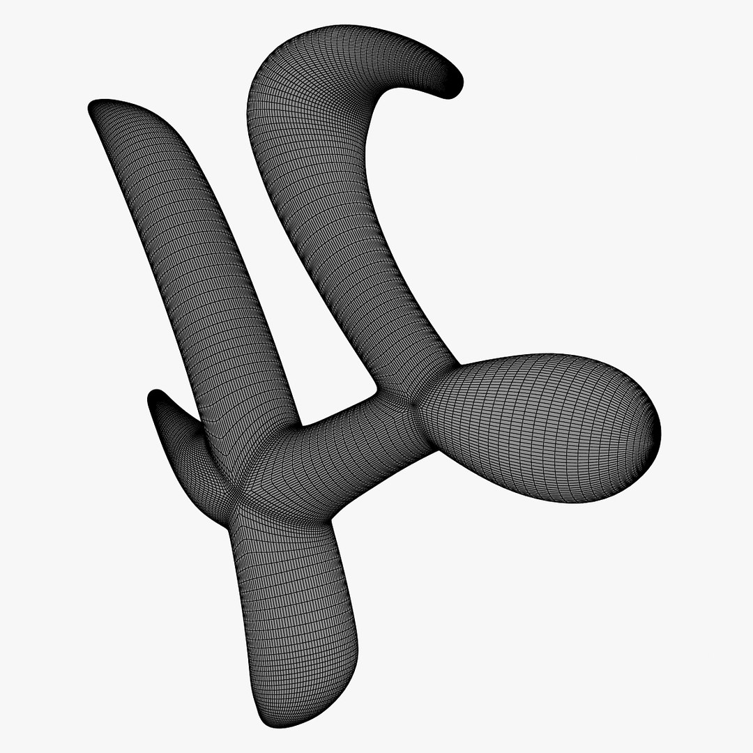 Calligraphic digit 4 number 3D model - TurboSquid 1389332