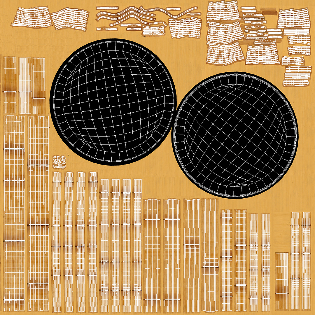 3D bamboo dining table glass - TurboSquid 1706828