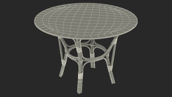 3D bamboo dining table glass - TurboSquid 1706828