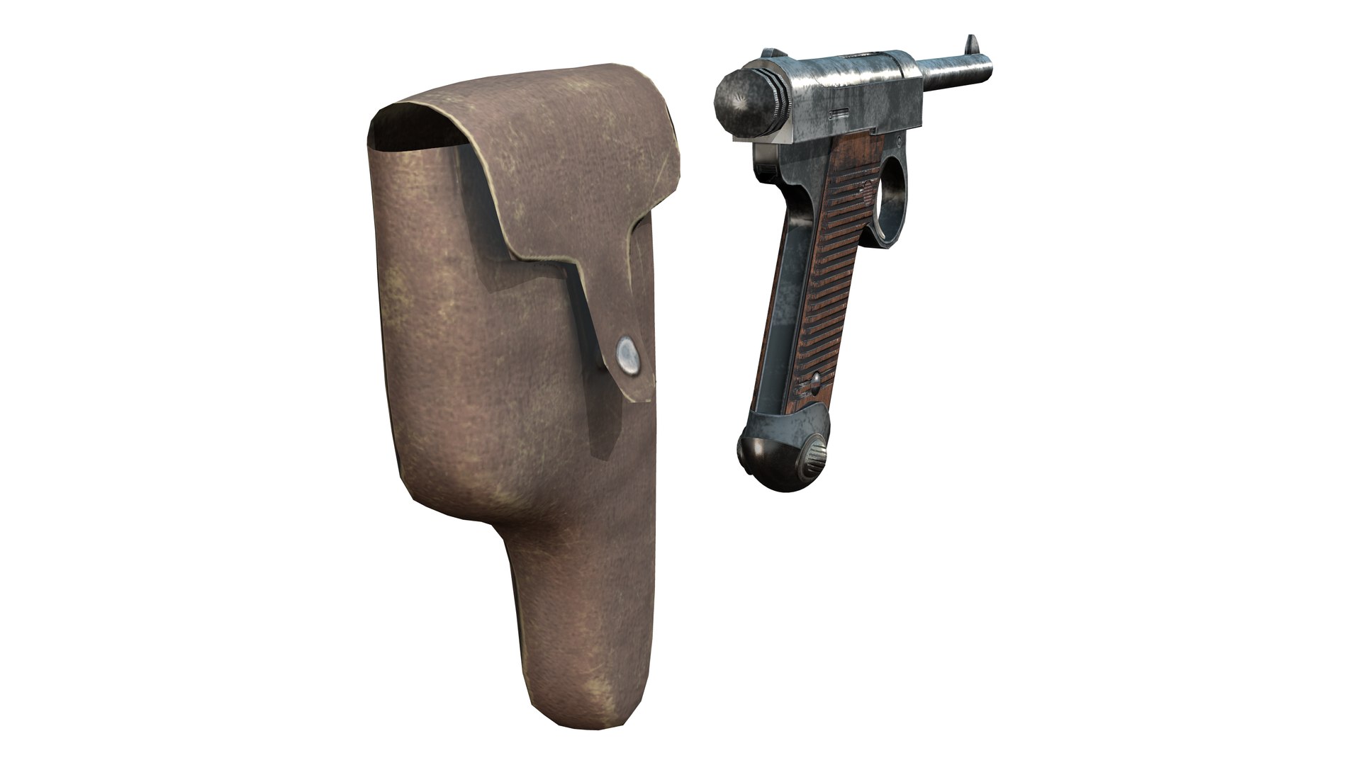 3D Parabellum Safari Gun With Holster - TurboSquid 2072167