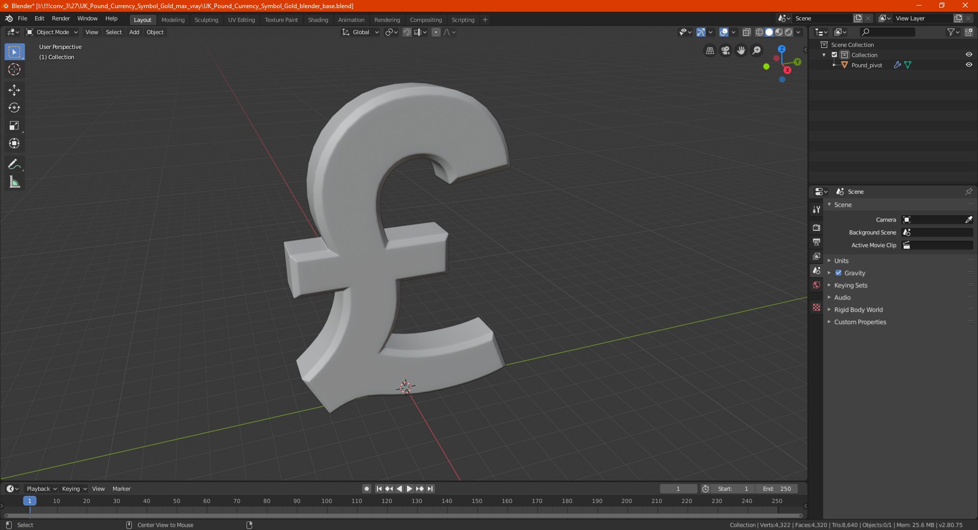 3D Uk Pound Currency Symbol Model - TurboSquid 1686411