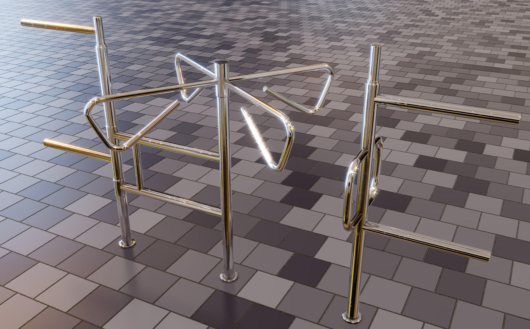 Turnstile 3D Model Animated Subdivision Supermarket Museum 3D Model ...