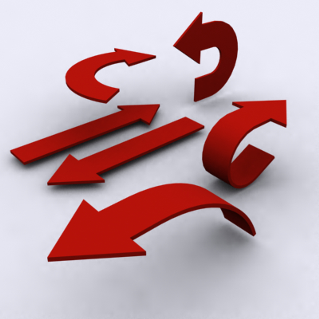 3d model curved arrows