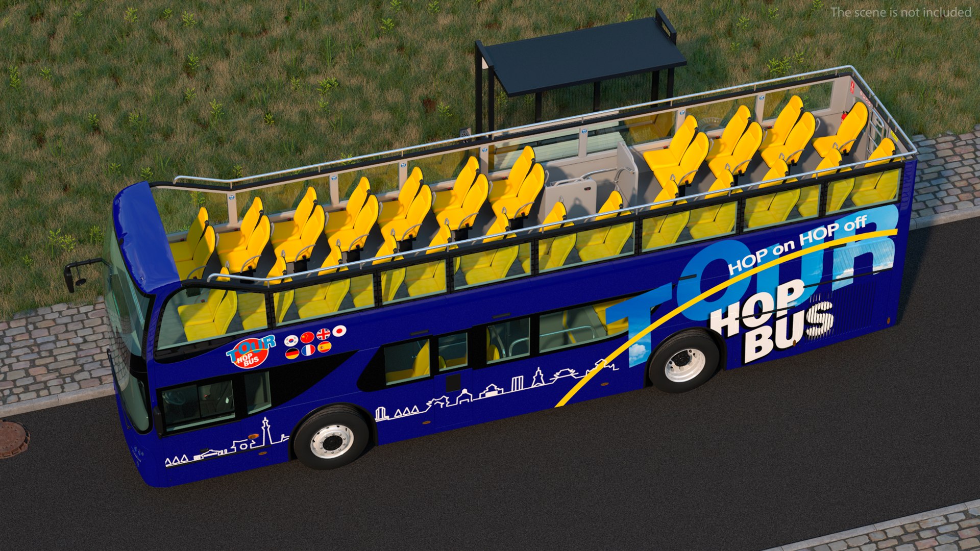 Open Top Double Decker Tour Bus Rigged 3D - TurboSquid 2059419