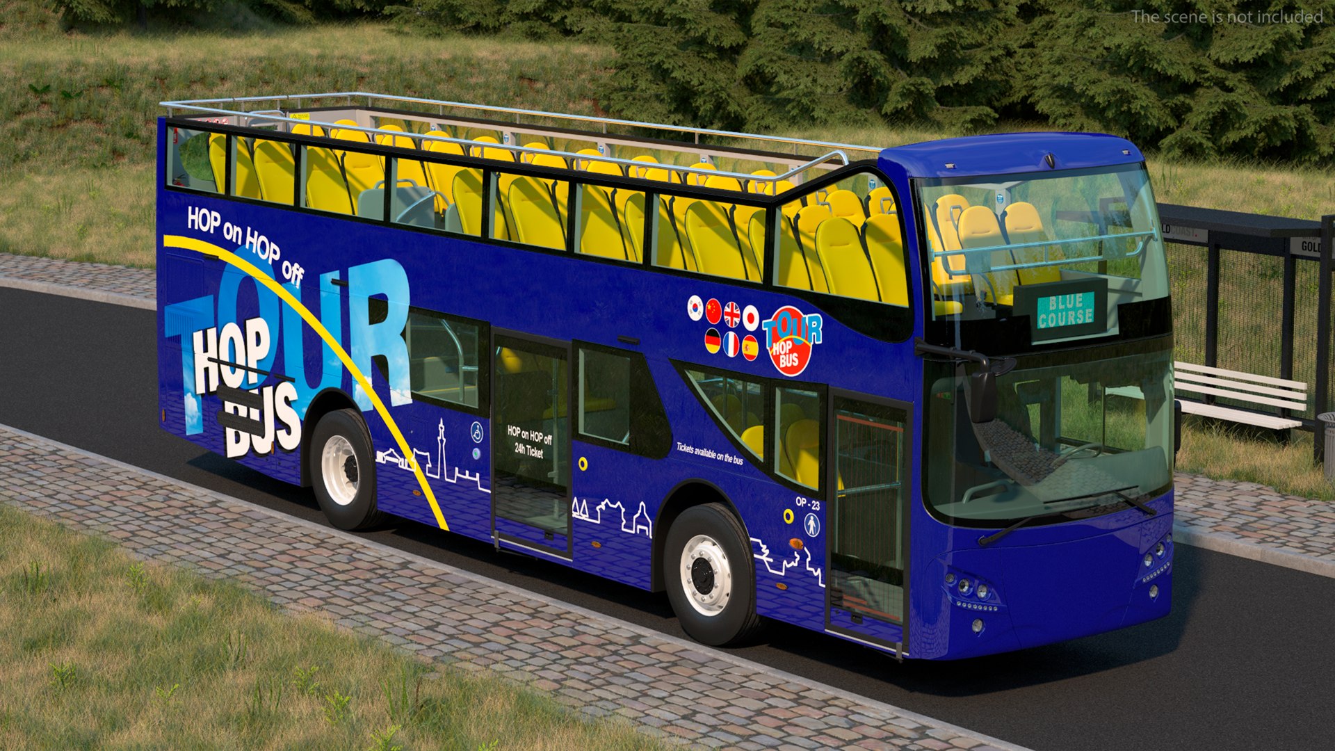 Open Top Double Decker Tour Bus Rigged 3D - TurboSquid 2059419