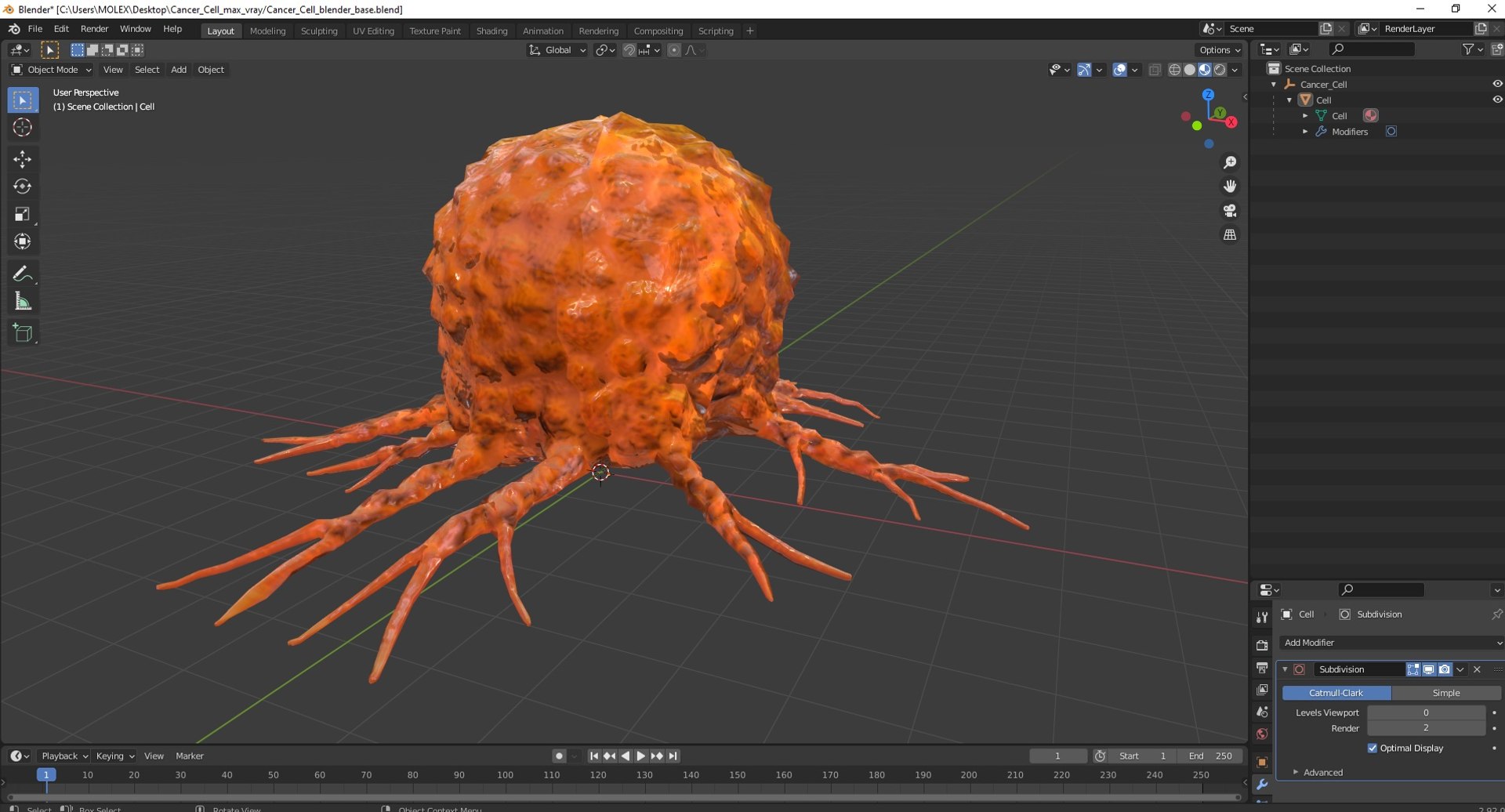 3D Cancer Cell - TurboSquid 2202479