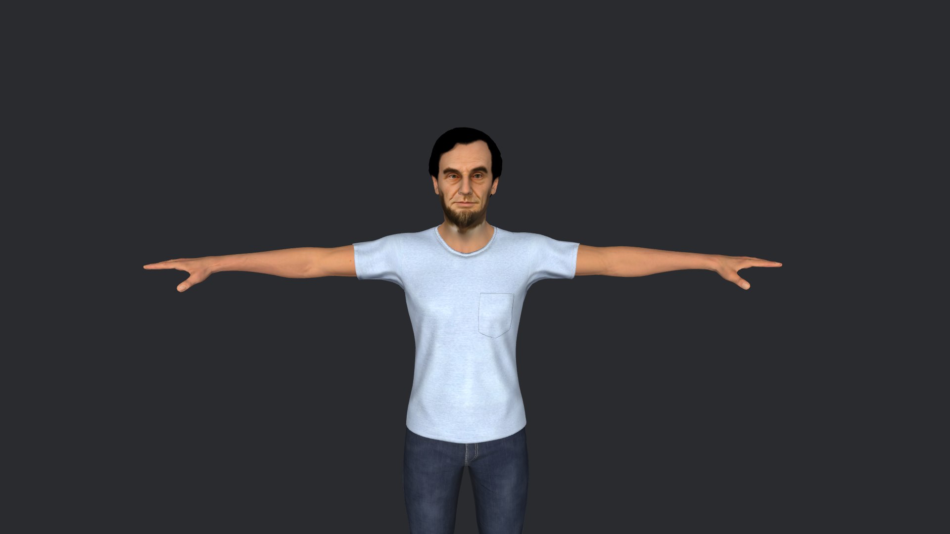 3D Model Abraham Lincoln Hyper Realistic Full Body Fully Rigged 3D ...