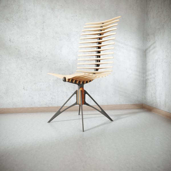 3D wooden skeleton chair model - TurboSquid 1266821