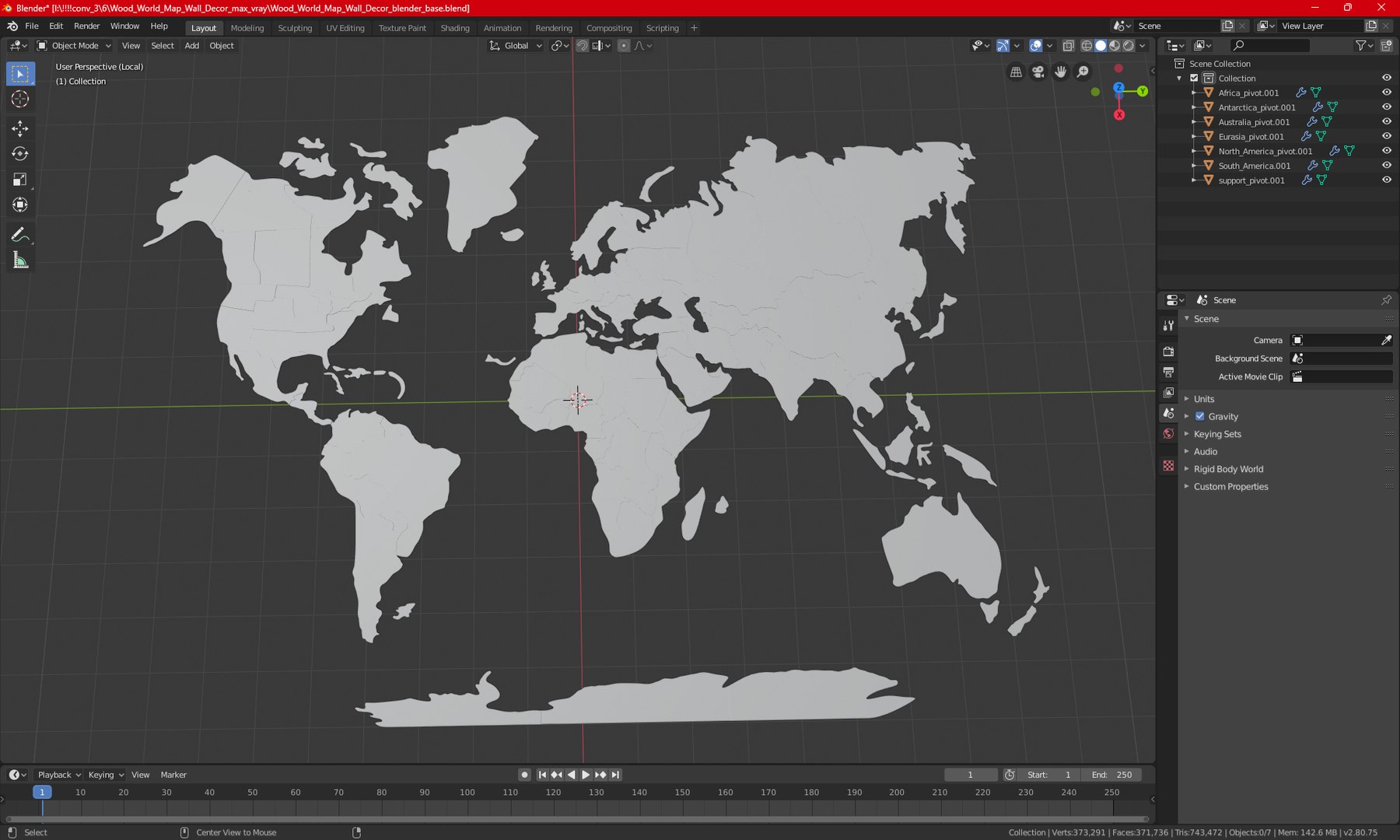 Wooden World Map Wall Art 3D Model - TurboSquid 2202801