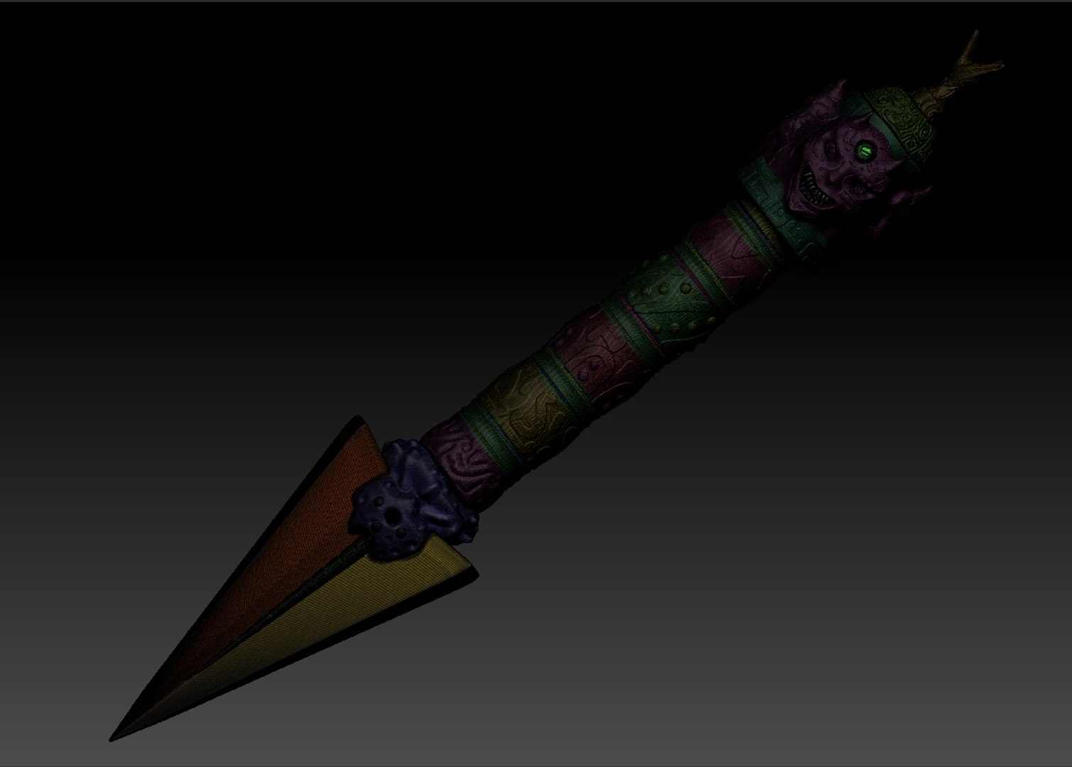 3d model ceremonialdaggergold dagger ceremonial