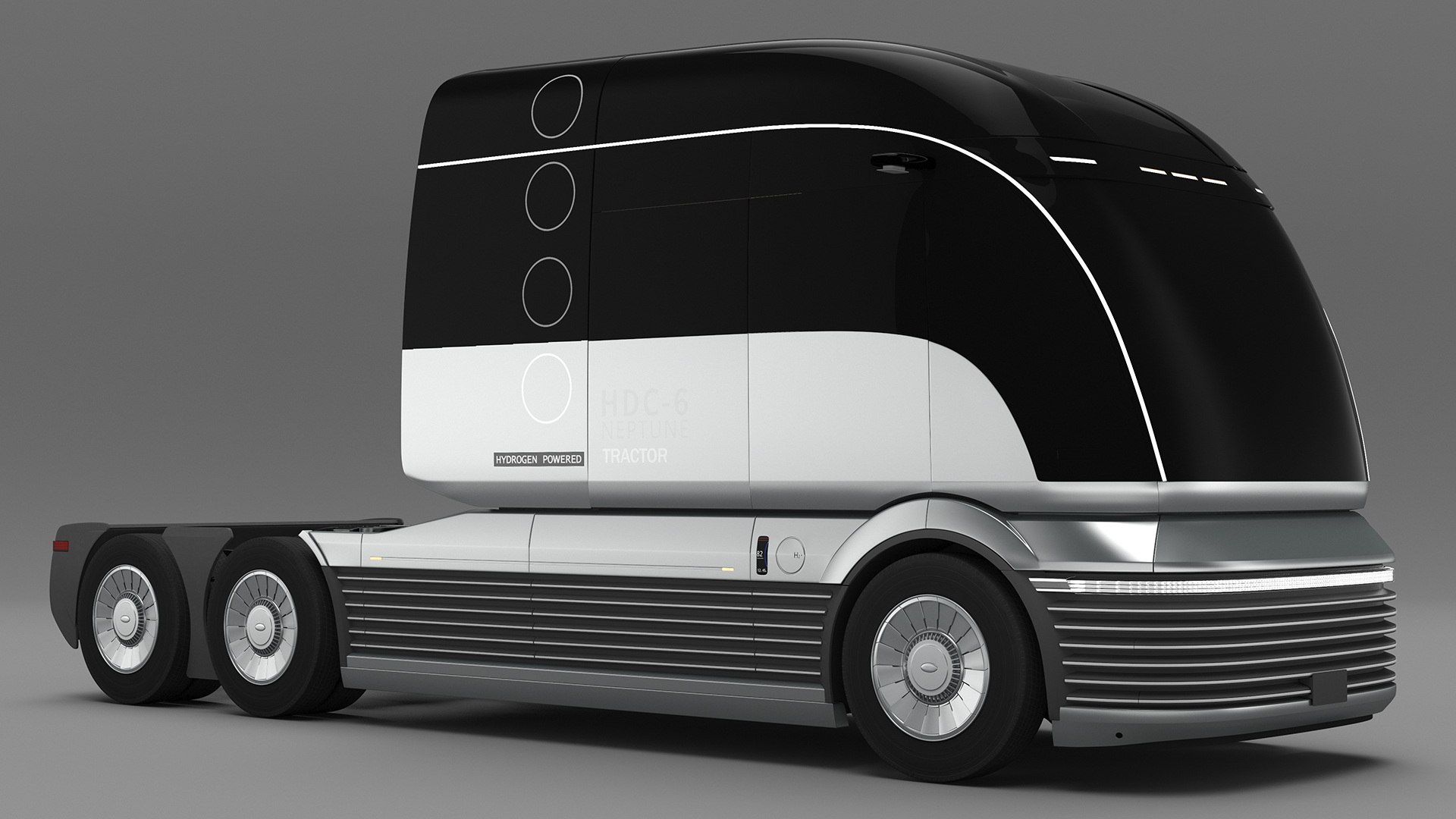 3D Futuristic Hydrogen Powered Semi Truck Rigged for Maya model ...