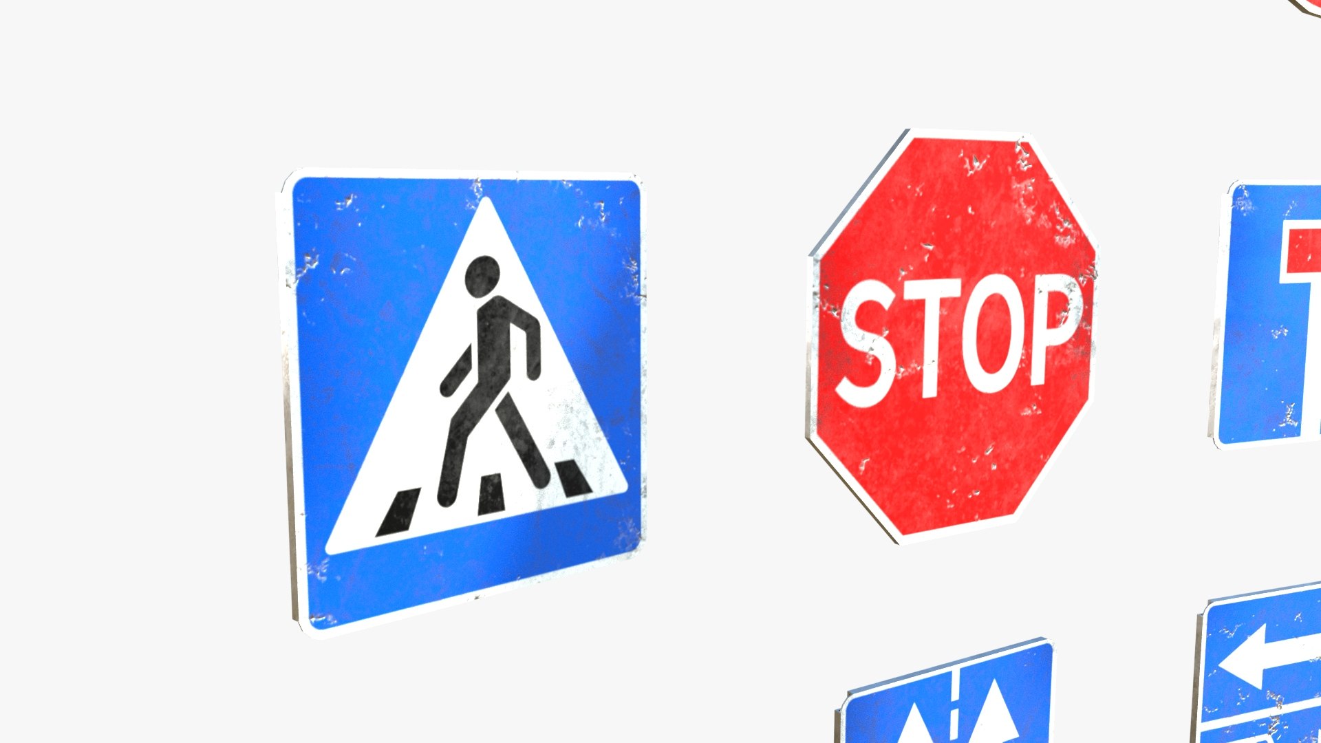 Realistic Street Signs Model - TurboSquid 1894952