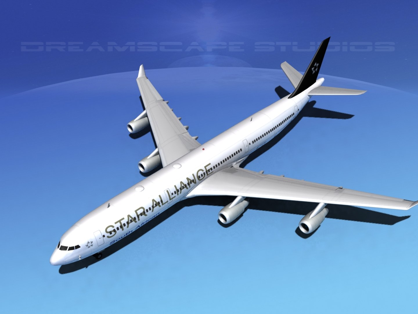3d Airline A340-600 Airbus A340 Model