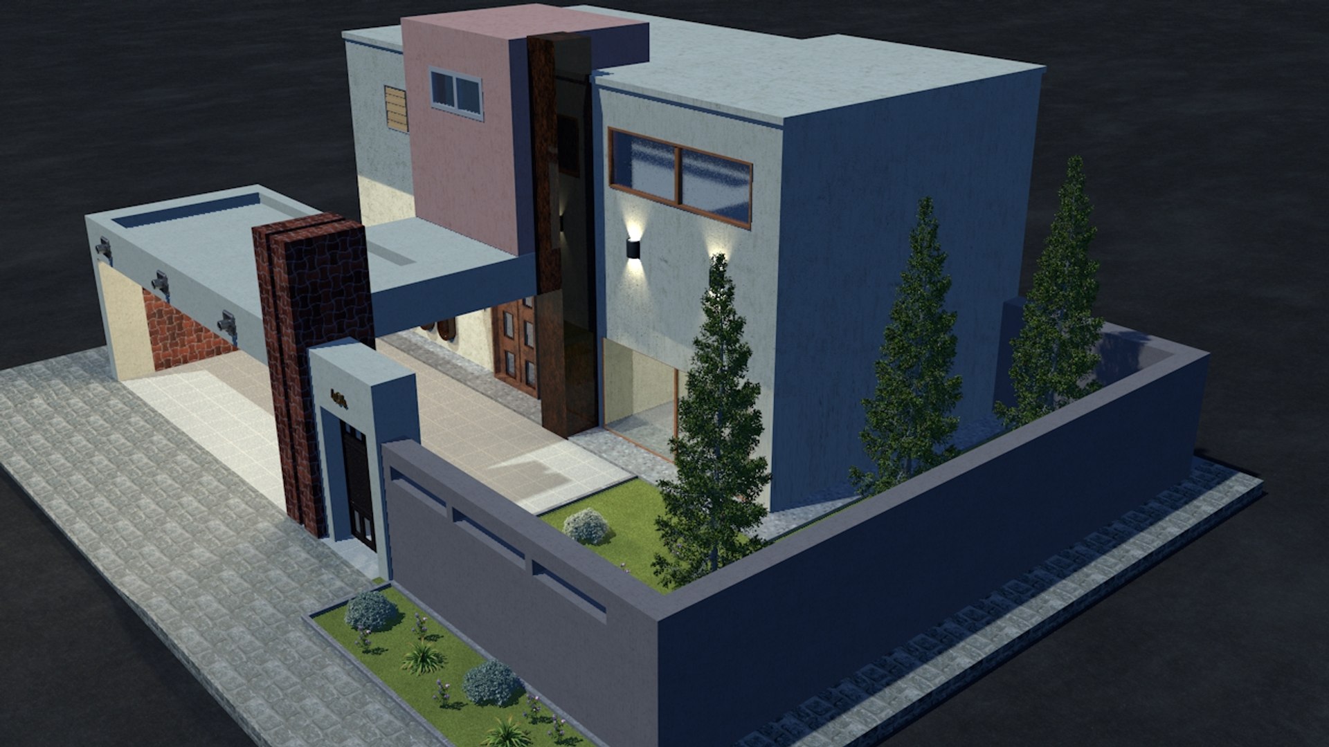 3d model modern house