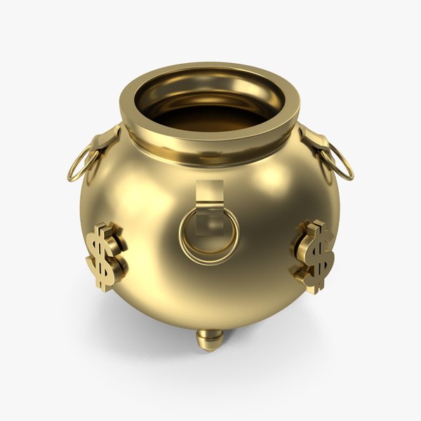 Pot Money Dollar Treasure Pot Empty Gold 3D 모델 - TurboSquid 1955910