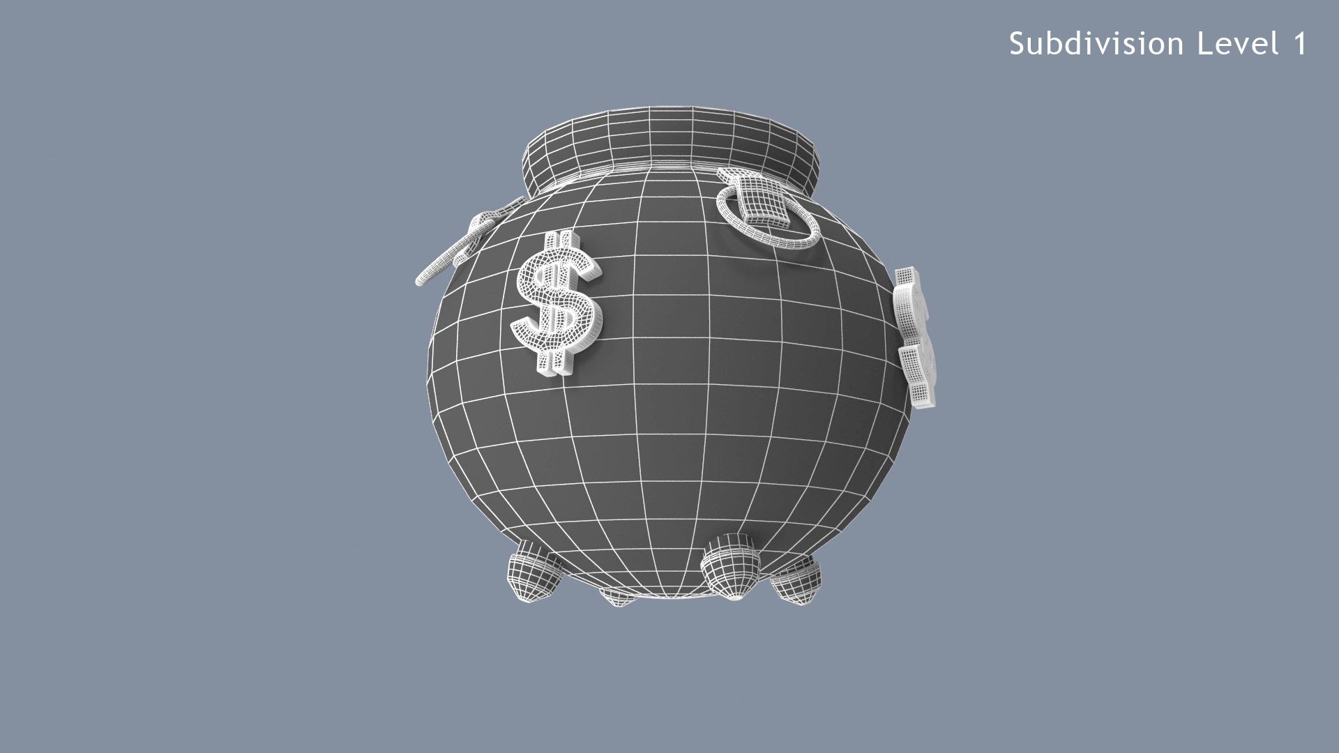 Pot Money Dollar Treasure Pot Empty Gold Model - TurboSquid 1955910