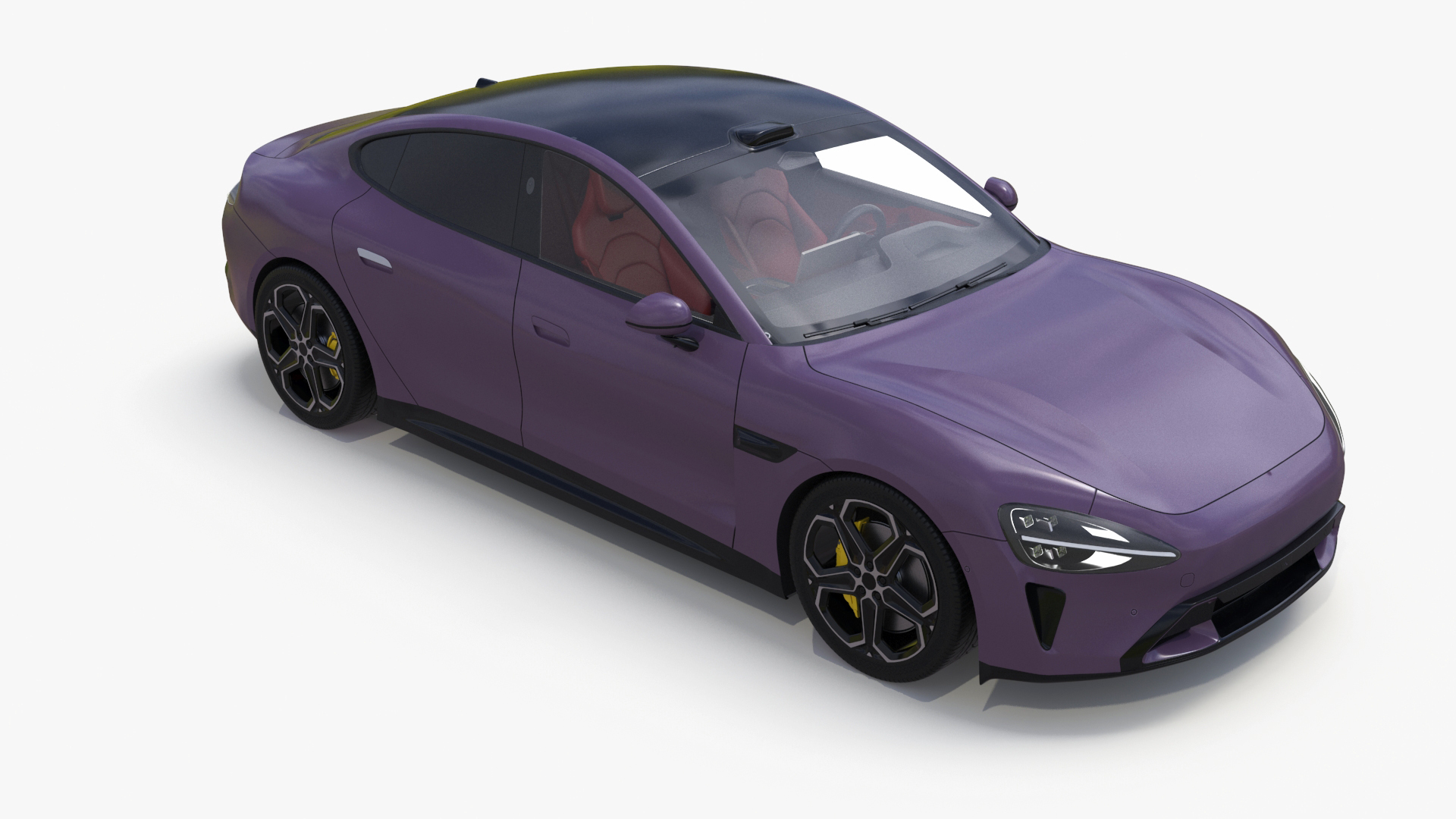 Electric Car Sedan Purple Simplified Model - TurboSquid 2290058