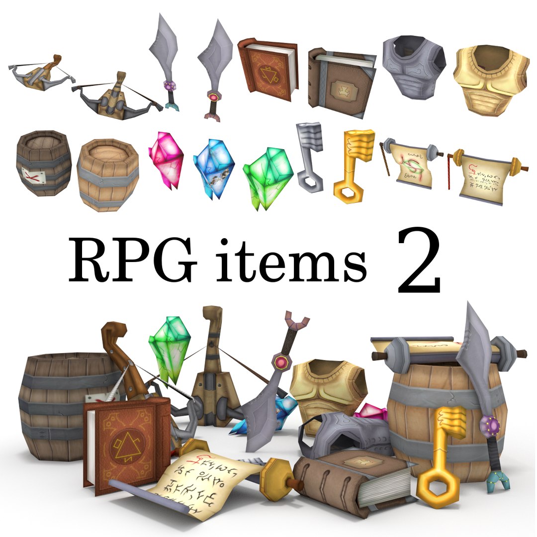 3d Low-poly Rpg Items Barrel Model