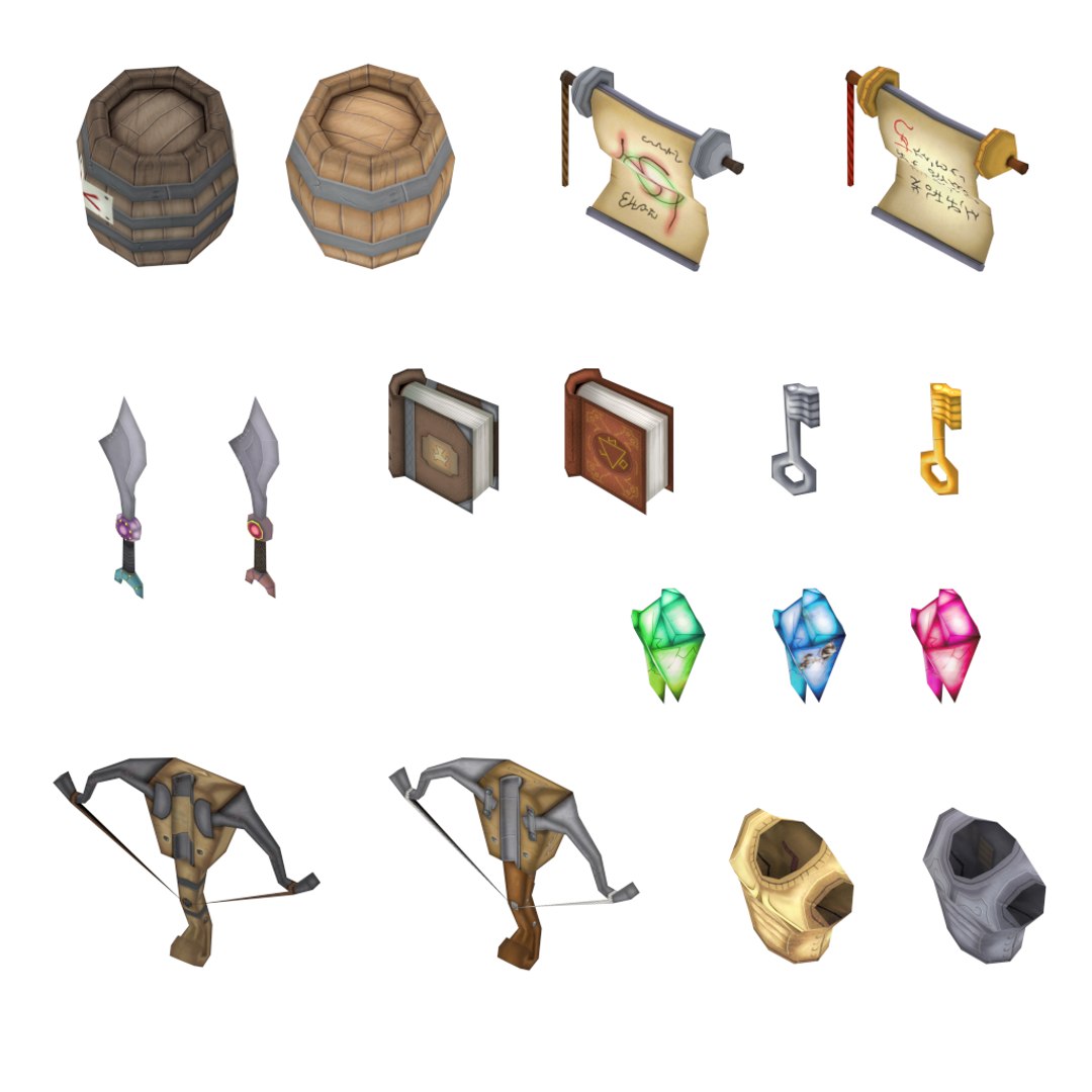 3d Low-poly Rpg Items Barrel Model
