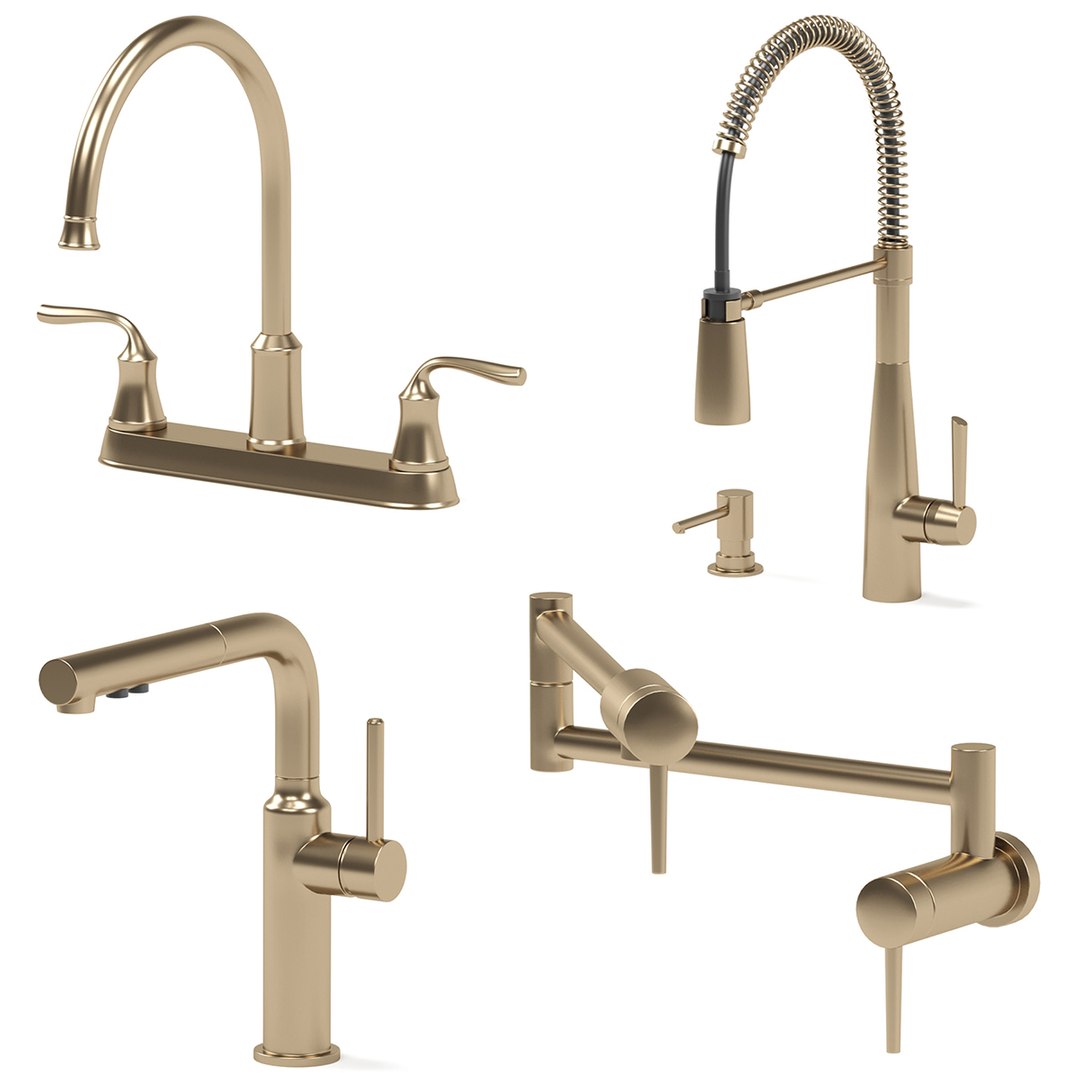 3D DELTA Kitchen Faucets Collection Model - TurboSquid 2335649