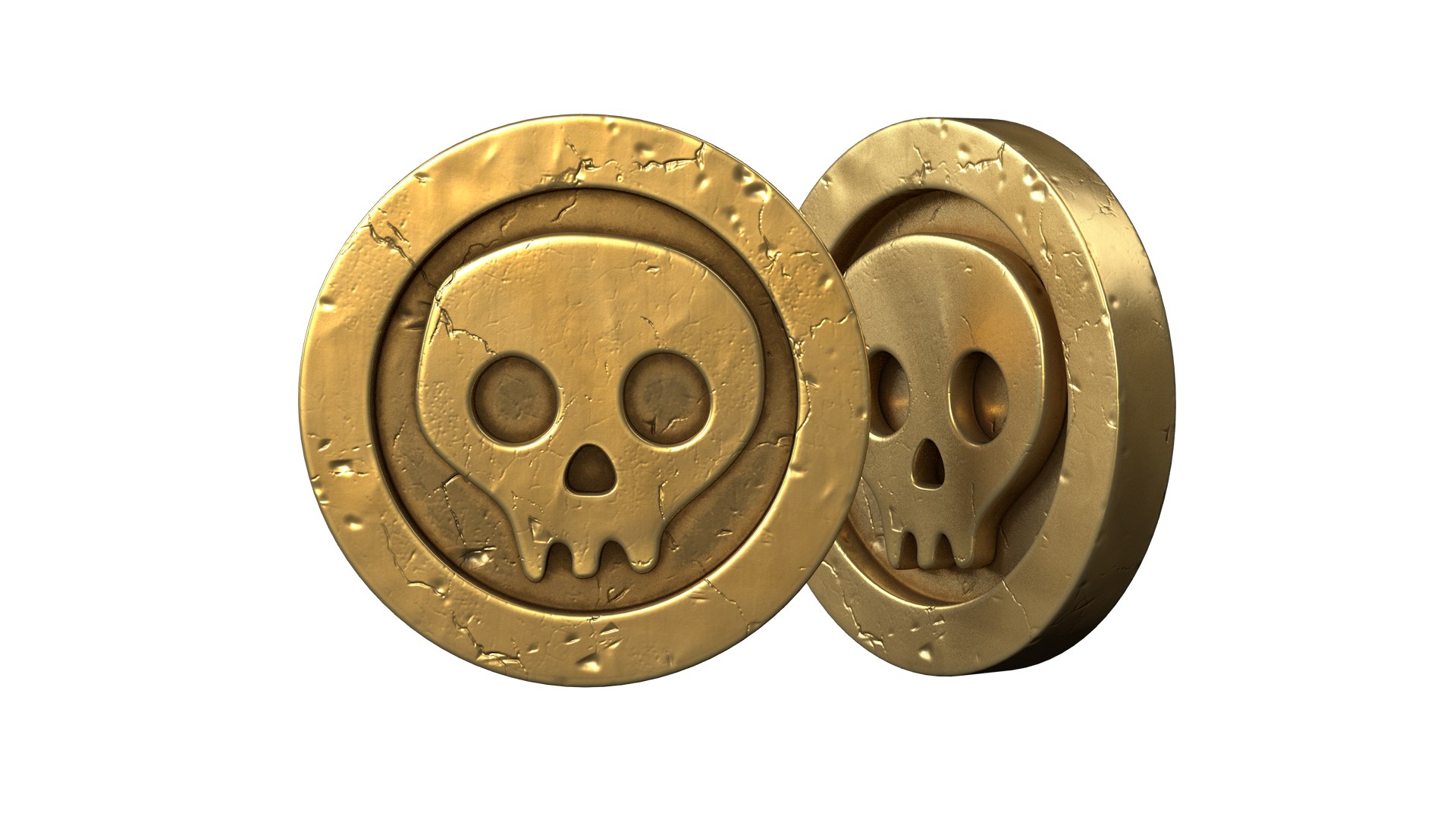 Cartoon Pirate Gold Coin Model - TurboSquid 2172376