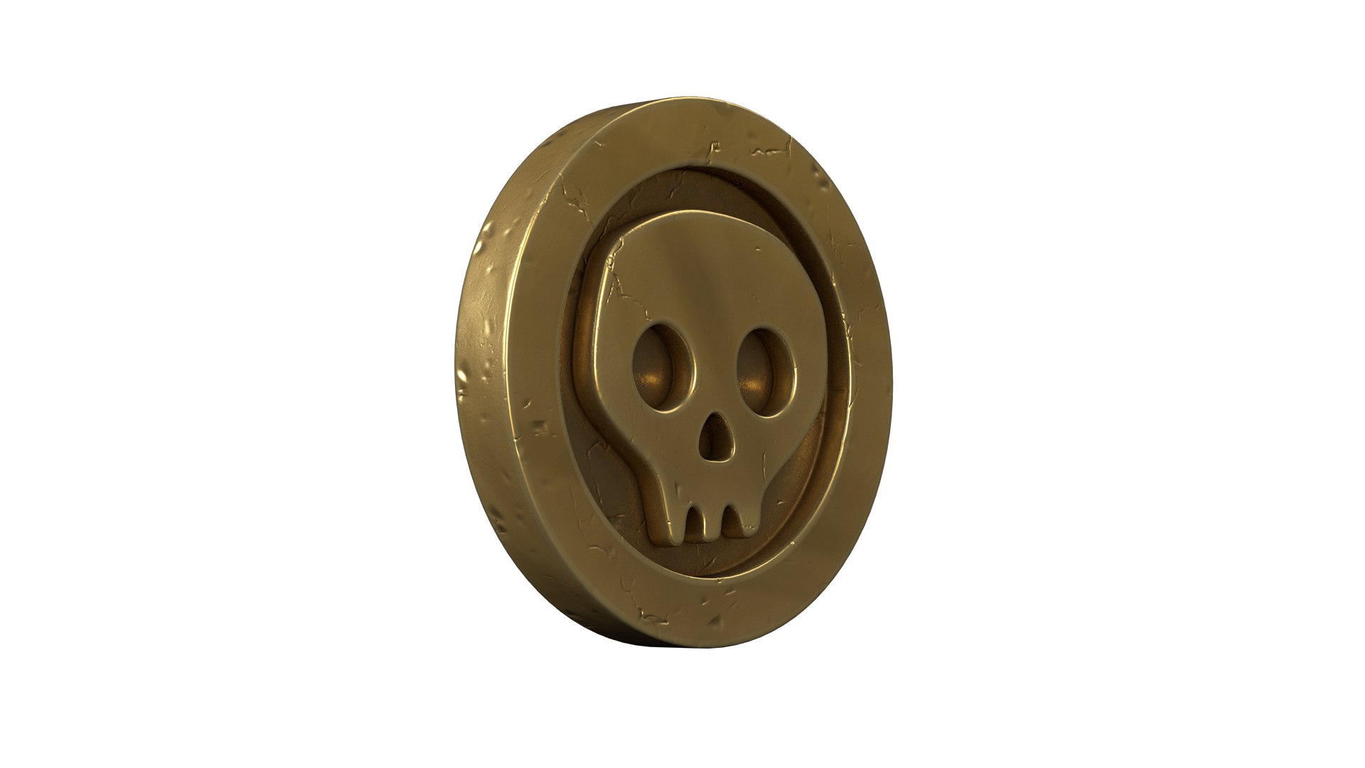 Cartoon Pirate Gold Coin Model - TurboSquid 2172376