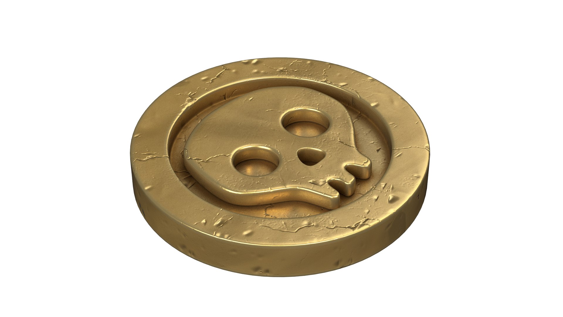 Cartoon Pirate Gold Coin Model - TurboSquid 2172376