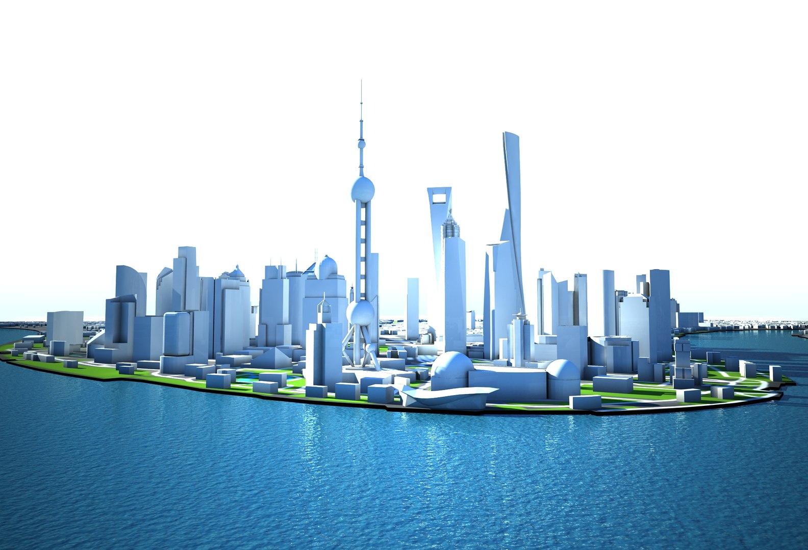 3D Shanghai Skyline - TurboSquid 1271984
