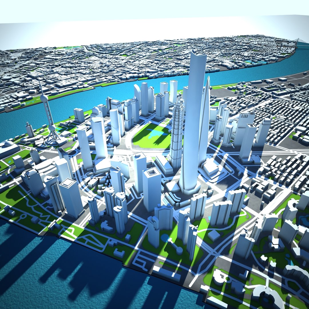 3D Shanghai Skyline - TurboSquid 1271984