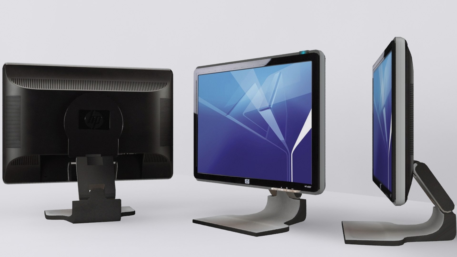 3d 3ds hp w2207h lcd monitor