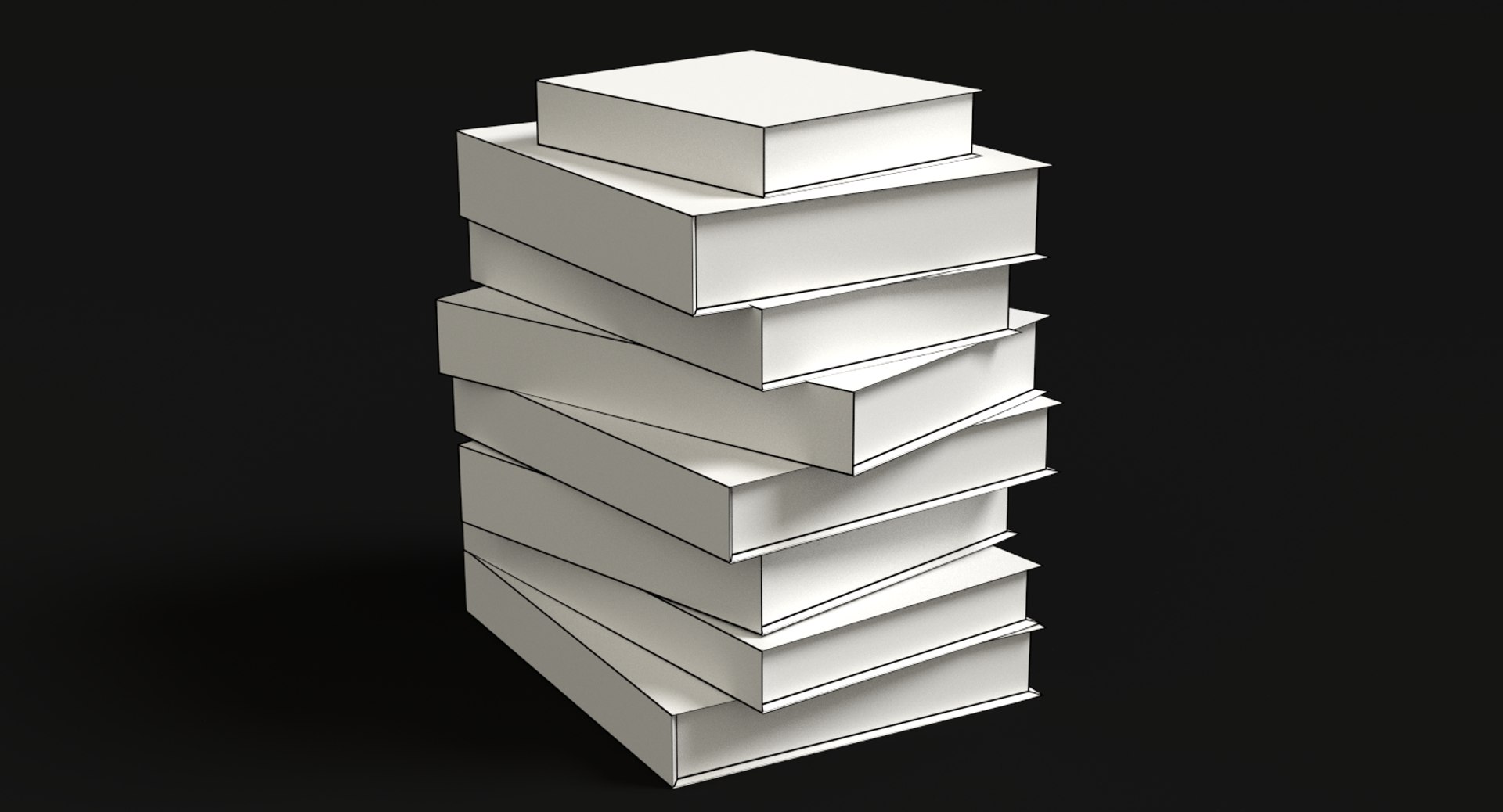 3d Model Stack Old Books