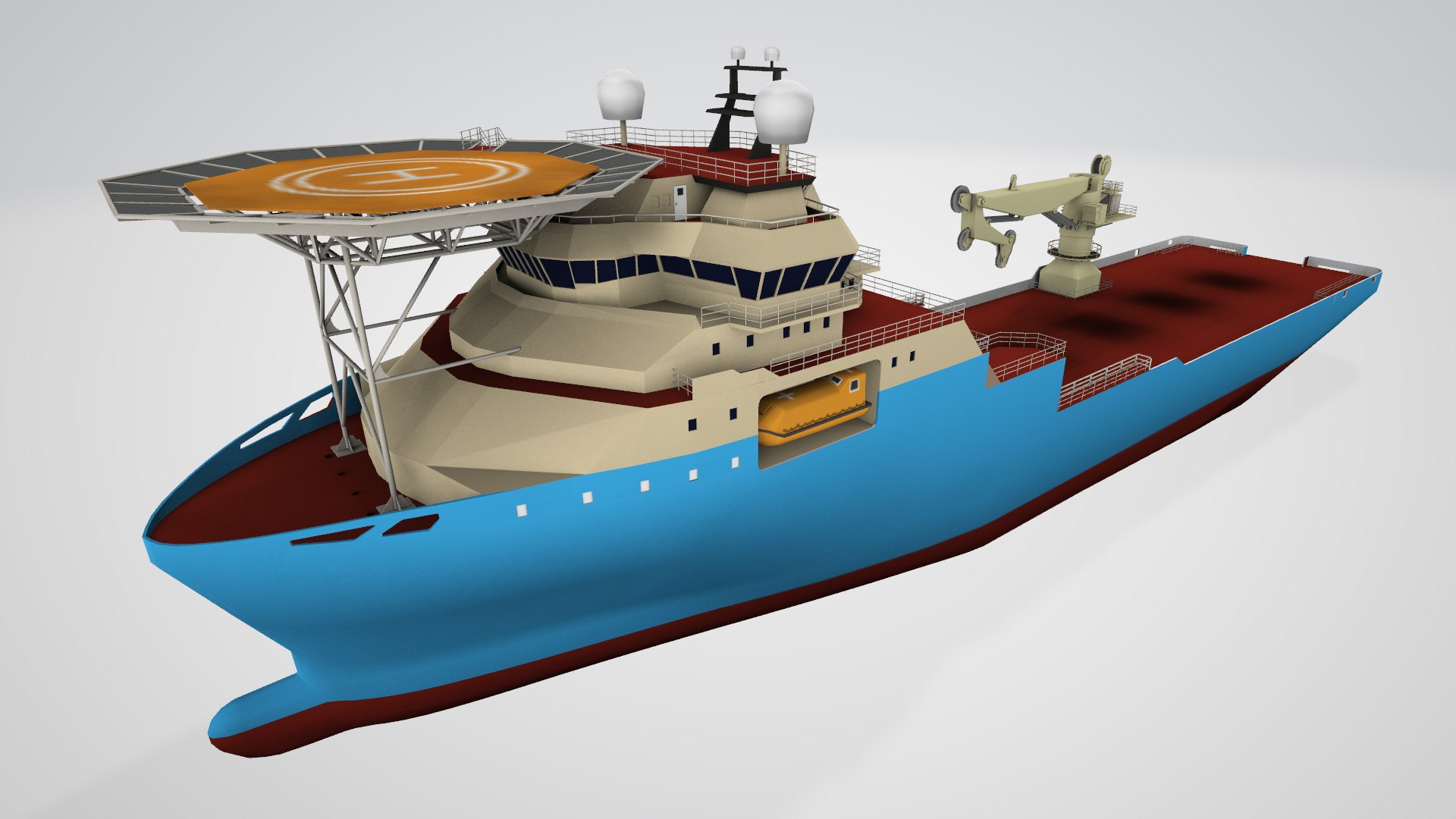 3D Mining Support Vessel Model - TurboSquid 2068608