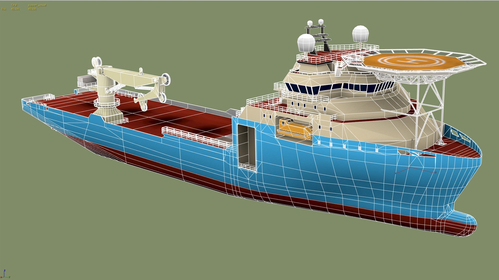 3D Mining Support Vessel Model - TurboSquid 2068608