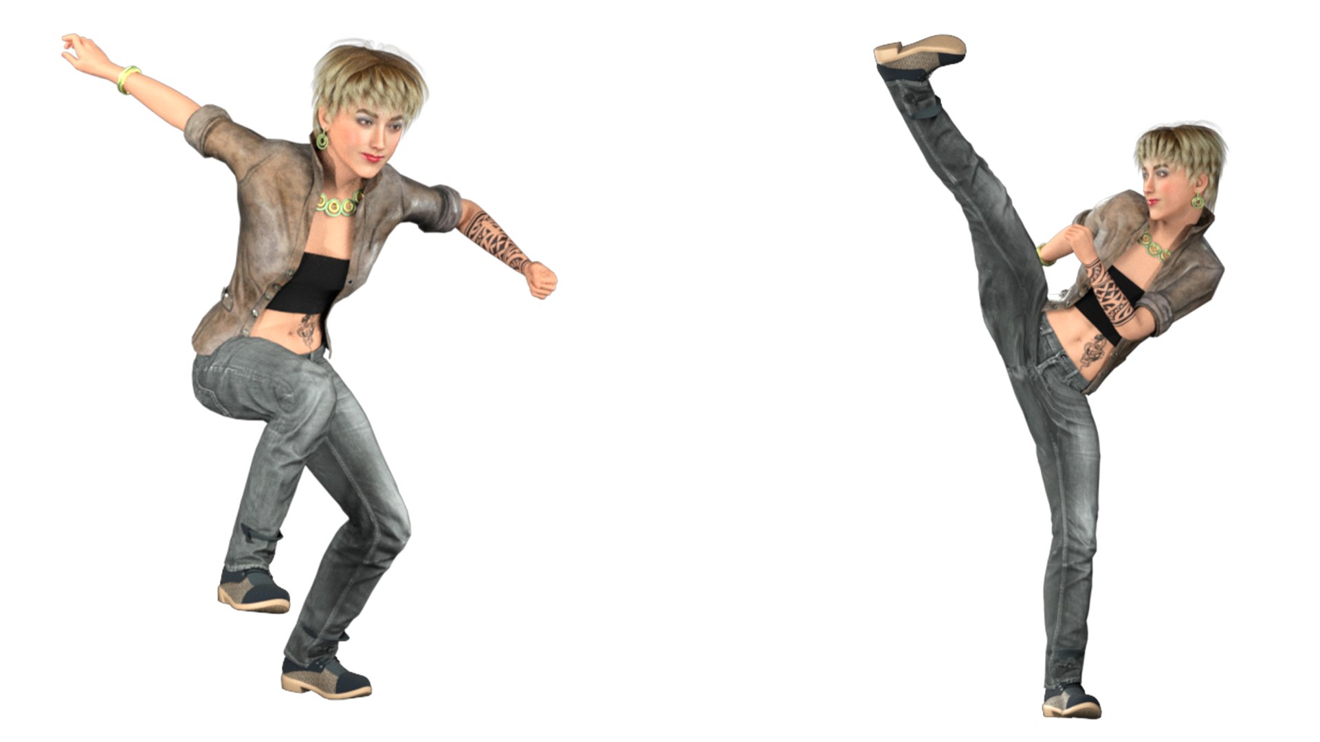 3D Realistic Rigged Fighter Woman Character 3D Model - TurboSquid 2255287