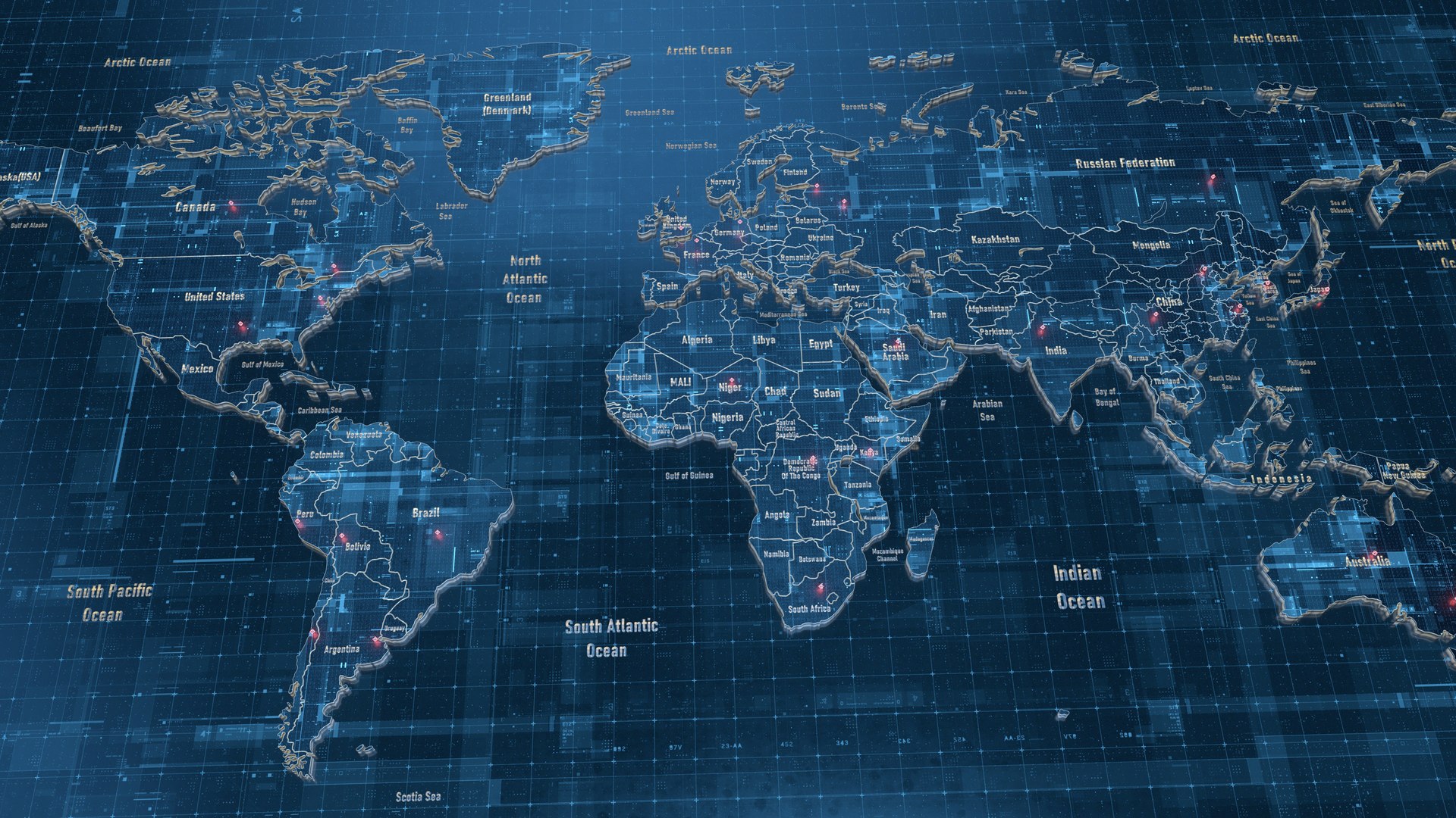 3D Tech Globalization World Map - TurboSquid 2113096