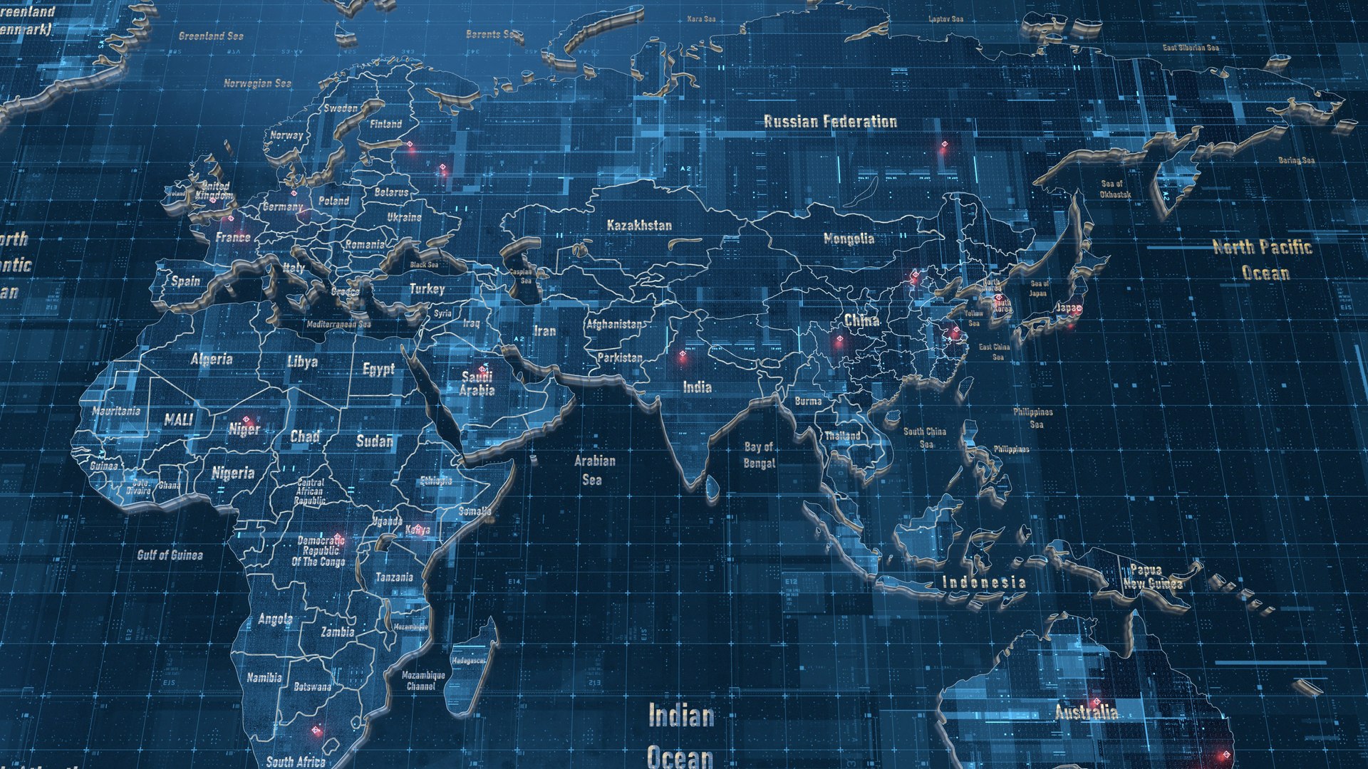 3D Tech Globalization World Map - TurboSquid 2113096
