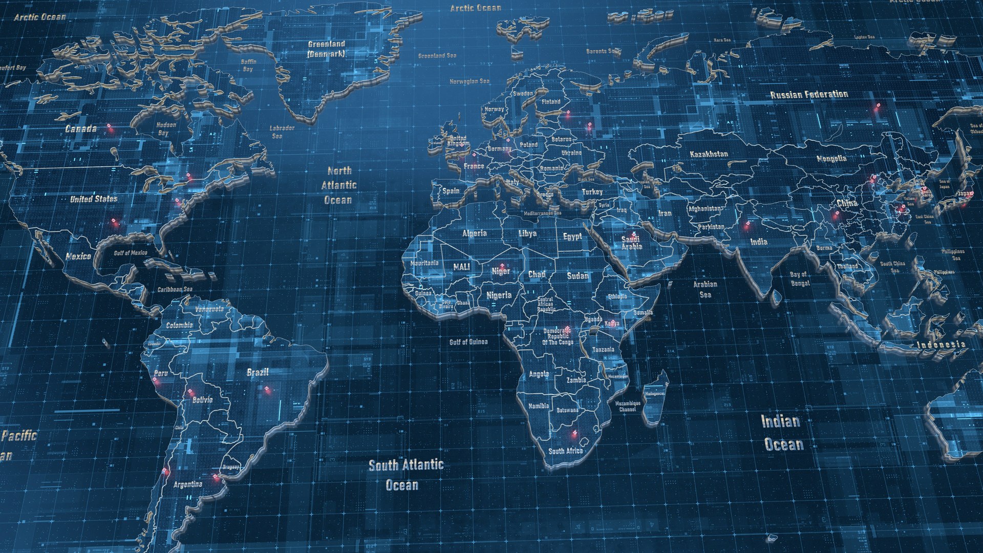 3D Tech Globalization World Map - TurboSquid 2113096