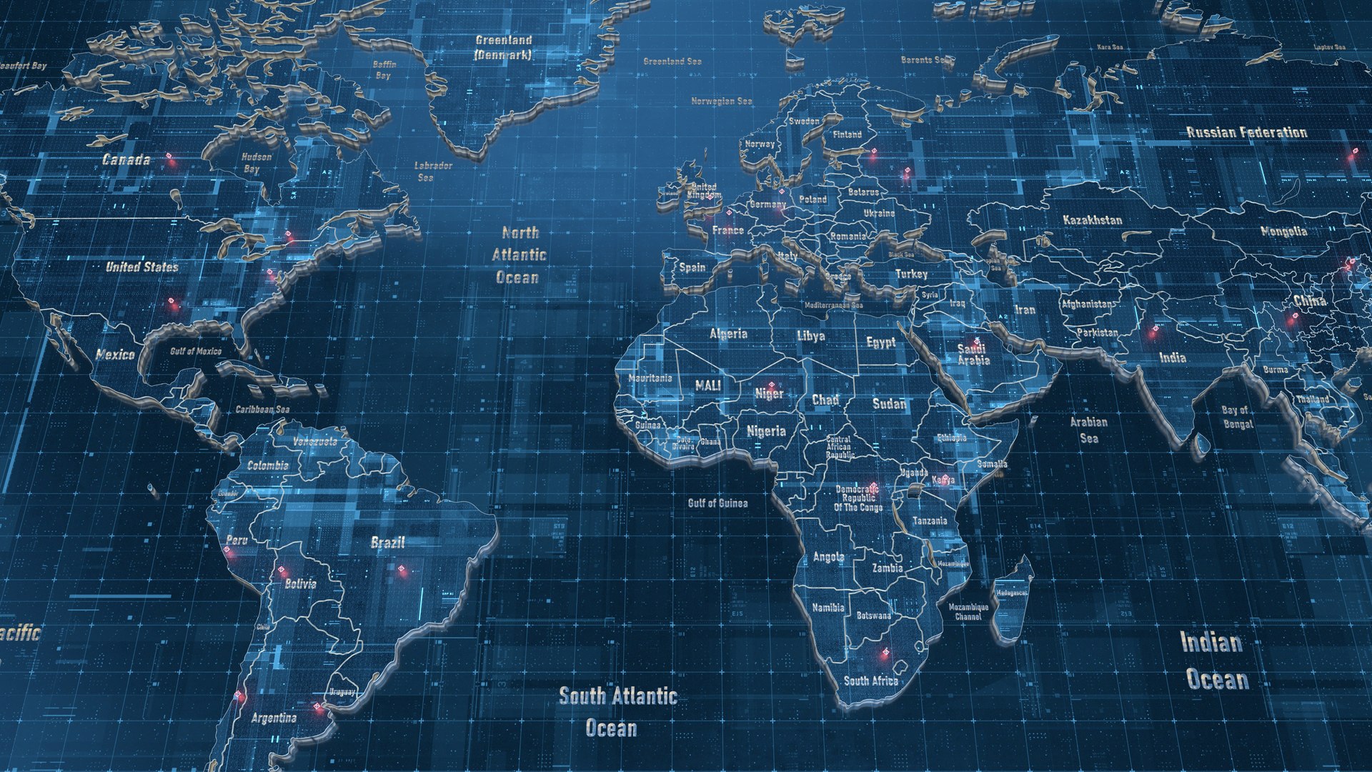 3D Tech Globalization World Map - TurboSquid 2113096
