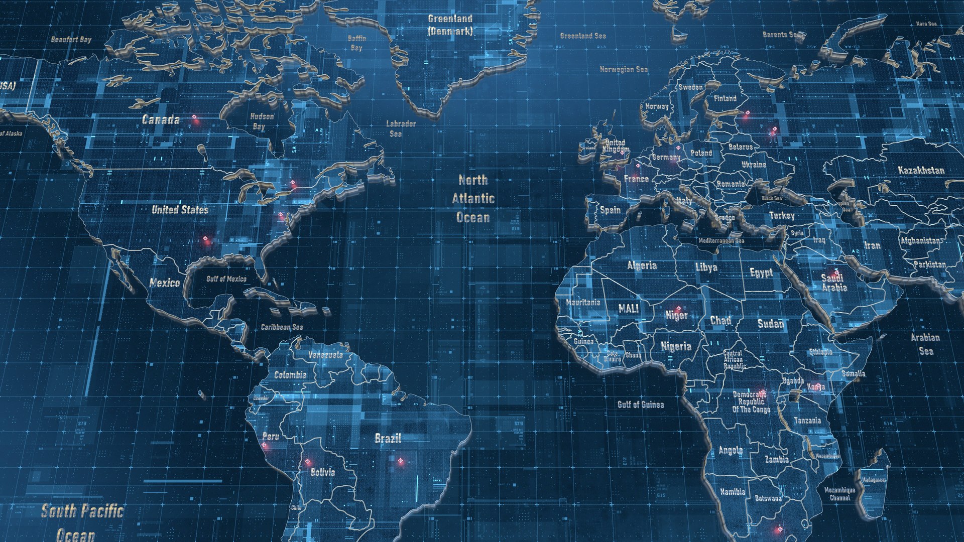 3D Tech Globalization World Map - TurboSquid 2113096
