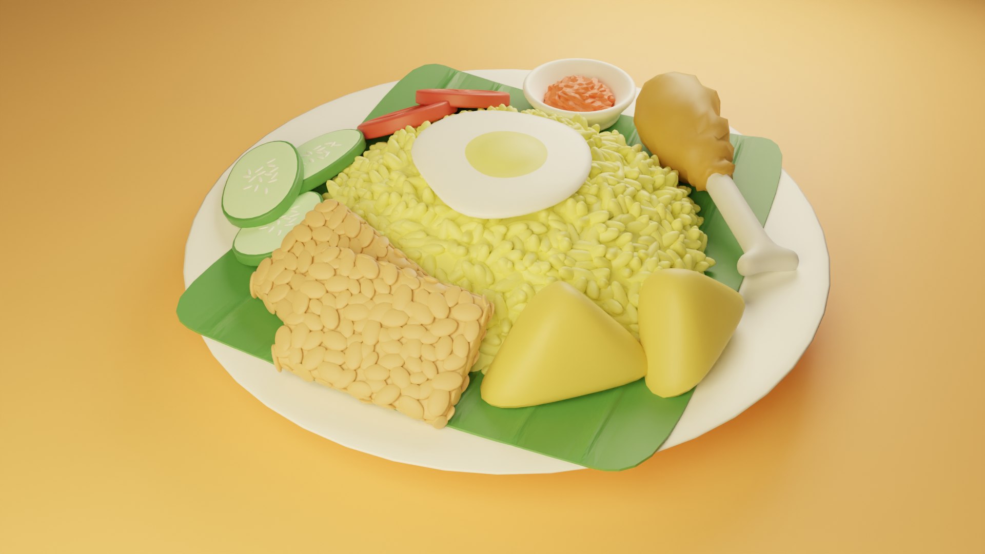 Free 3D Model Nasi Kuning - Yellow Rice - TurboSquid 1940904