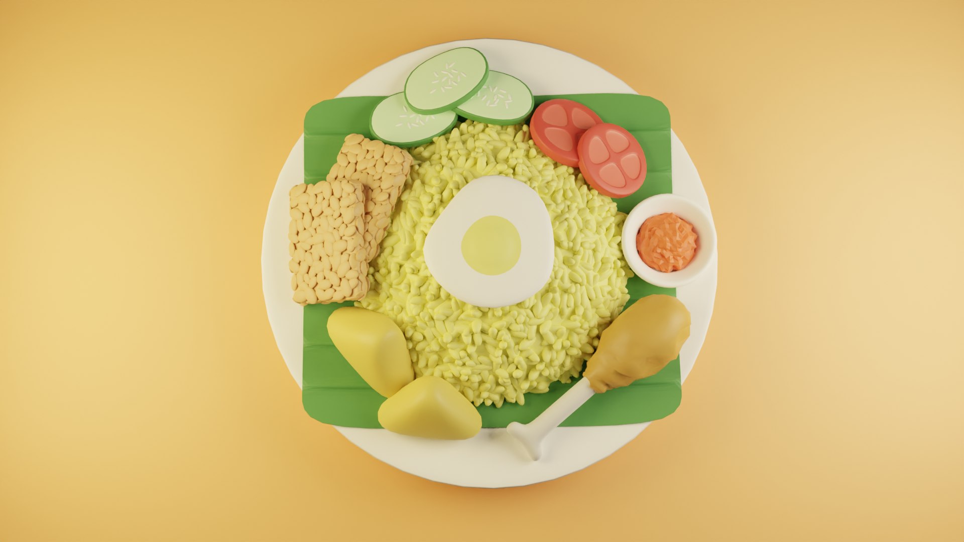 Free 3D Model Nasi Kuning - Yellow Rice - TurboSquid 1940904